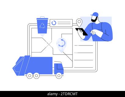 Smart waste collection isolated cartoon vector illustrations Stock ...