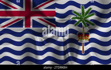 High detailed flag of British Indian Ocean Territory. National British ...