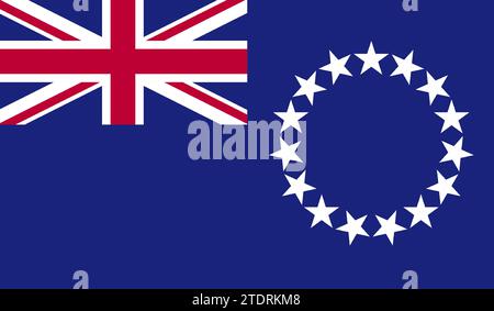High detailed flag of Cook Islands. National Cook Islands flag. 3D ...