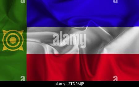 High detailed flag of Khakassia. National Khakassia flag. 3D ...