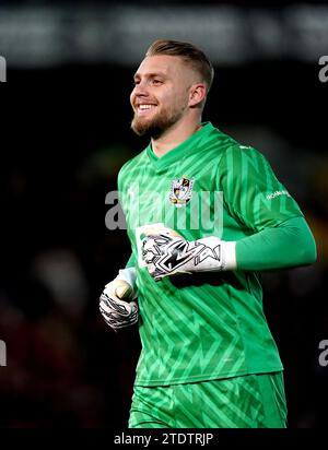 Connor Ripley #1 of Port Vale during the Carabao Cup Quarter Final ...