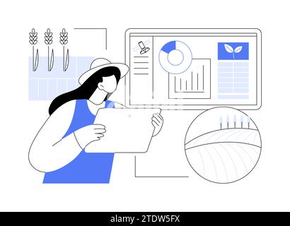 Smart farming dashboard isolated cartoon vector illustrations Stock ...