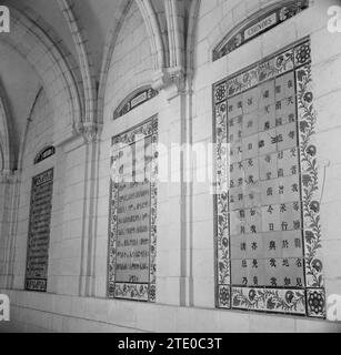 Side walls (cloister) of the Pater Noster church viewed from the inside ...