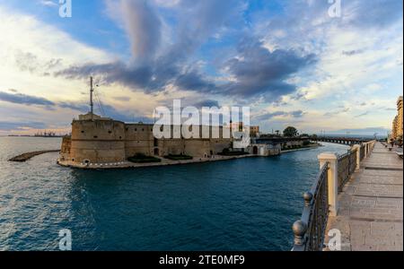 Taranto, Italy - 30 November, 2023: view of the Castello Aragonese ...