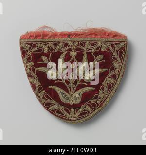 Fair in a shield -shaped model of red velvet and silver brocade, on ...