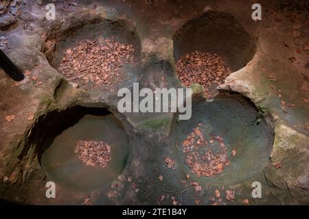 Old food silos in medieval castle for storage of cereal and leguminous ...