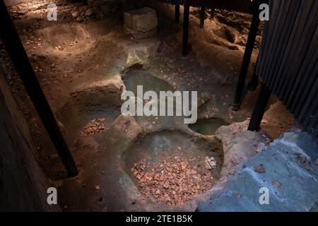 Old food silos in medieval castle for storage of cereal and leguminous ...