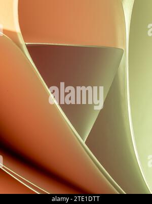 Sheets of folded paper photographed with two separate flashes and using ...