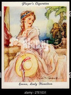 Emma, Lady Hamilton - Vintage Cigarette Card Illustration Stock Photo ...