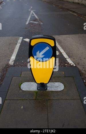 Keep Left Road Traffic Bollard Stock Photo - Alamy