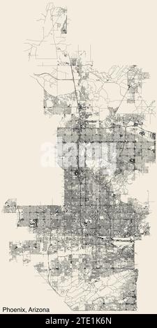 Street roads map of PHOENIX, ARIZONA Stock Vector Image & Art - Alamy