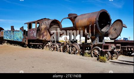 Rusting Vintage Steam Locomotive at The Cementerio de Trenes' or Great ...