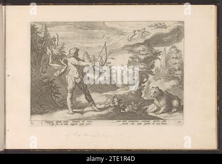 Arcas focuses its arrow on Callisto, 1590 print Arcas, the son of ...