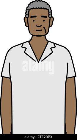 African-American man with a smile facing forward, Vector Illustration ...
