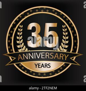 35 years anniversary celebration with laurel wreath. 35th anniversary ...