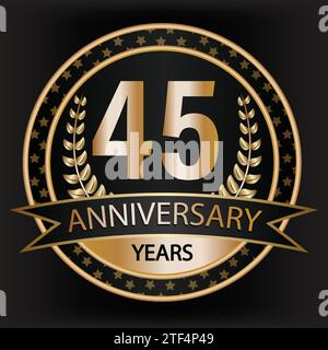 45 years anniversary logo design template. 45th anniversary celebration ...