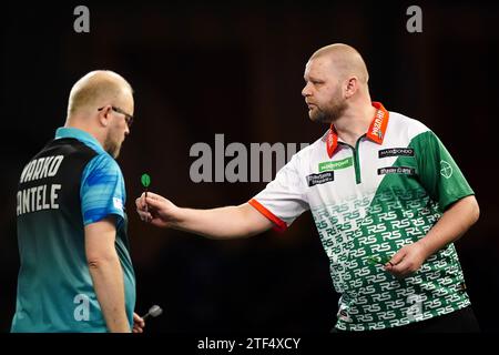 Radek Szaganski in action against Raymond van Barneveld (not pictured ...