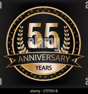 55 years anniversary celebration with laurel wreath. 55th anniversary ...