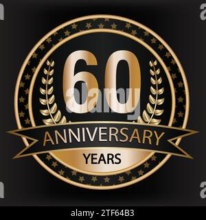 60 years anniversary celebration with laurel wreath. 60th anniversary ...