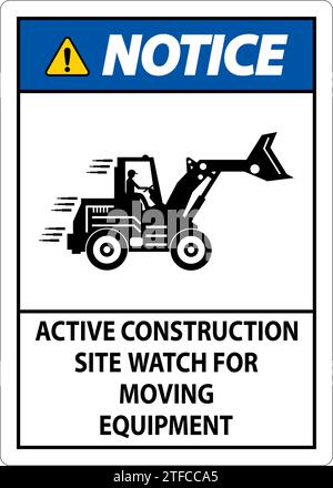 Construction Area Sign Notice - Active Construction Site, Watch For ...