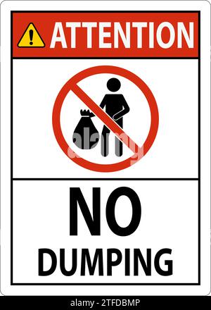 Attention No Dumping Sign Stock Vector Image & Art - Alamy