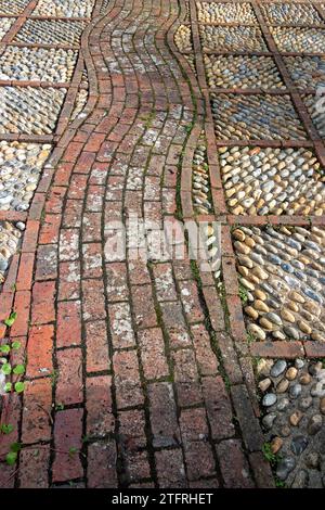 Old paving, path, Alfriston, East Sussex, England, Great Britain Stock ...