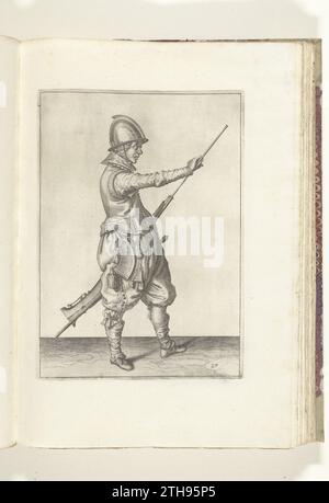 Soldier who pulls his chest of drawers out of the course of his musket ...