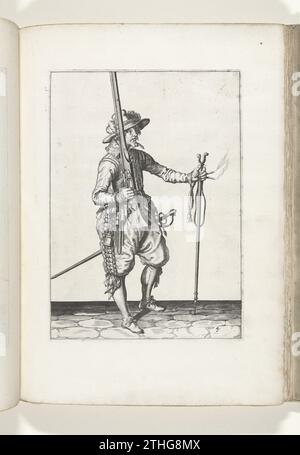Soldier who holds his musket upright with both hands, Jacques de Gheyn ...
