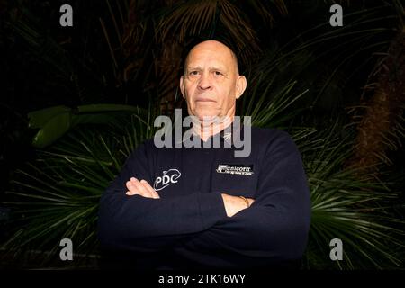 Referee Russ Bray poses for photos on day six of the Paddy Power World ...