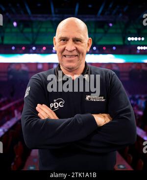 Referee Russ Bray poses for photos on day six of the Paddy Power World ...