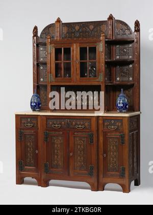 Buffet cupboard, divided into upper and lower case, with diagonal ...