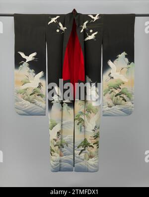 Set of three women’s kimonos decorated with cranes, 1920 - 1940 The ...