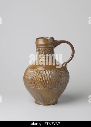 Jug with medallions and foliate scrolls, anonymous, c. 1560 - c. 1590 Jug of stoneware on high ...