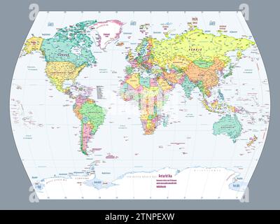 Finnish language Political world map Equirectangular projection Stock ...