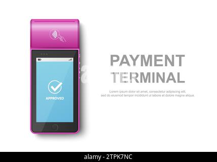 Vector 3d Pink NFC Payment Machine with Rejected and Approved Status ...
