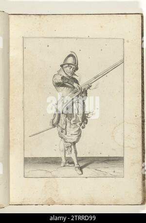 Soldier who gives the wick on the rooster of his musket the right place ...