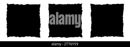 Rough edge rectangle shape collage. Paper torn, jagged edge rectangle ...