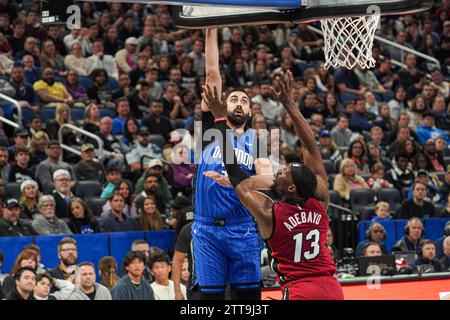 Orlando Magic center Goga Bitadze controls the ball during the second ...