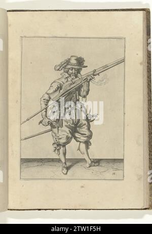 Soldier who holds his musket with both hands upright (no. 21), ca. 1600 ...