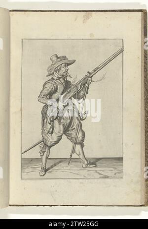Soldier who places his Furket under his musket, Jacques de Gheyn (II ...