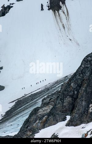The snowy slope of a mountain for hikers Stock Photo - Alamy