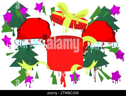 Christmas Graffiti. Abstract modern holiday street art decoration ...