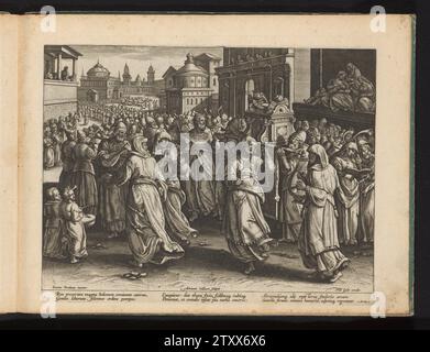 Ark des covenant in the temple of Dagon, Caspar Luyken, 1712 print ...