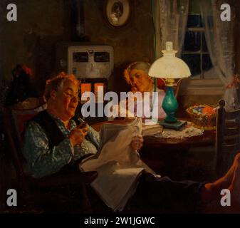 Charles Edward Chambers (American, 1883-1941). Couple with Chauffeur in ...