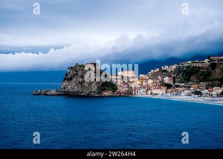 Scilla, the ancient Scyllaeum, with the Ruffo Castle, a fortress built ...