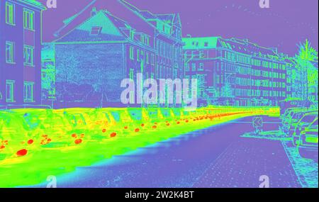 Infrared view of heavy fast moving traffic - motion infrared map Stock ...