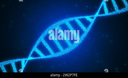 Abstract animated construction of DNA molecule of small particles ...