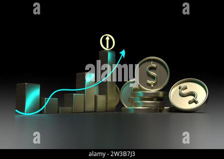financial growing performance graph illustration Stock Photo - Alamy