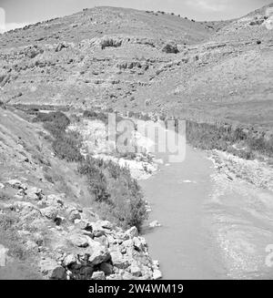 In the Jericho area. View over the valley of the Jabbok river ca. 1950 ...