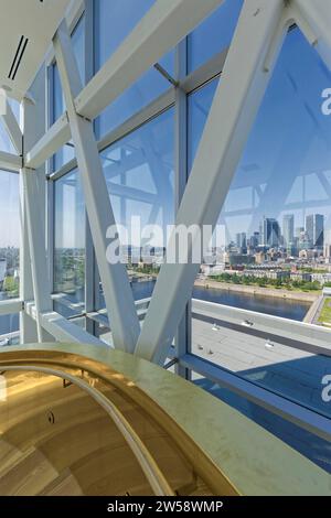 Golden stairway in the observation tower, Old Port, Montreal, Province ...